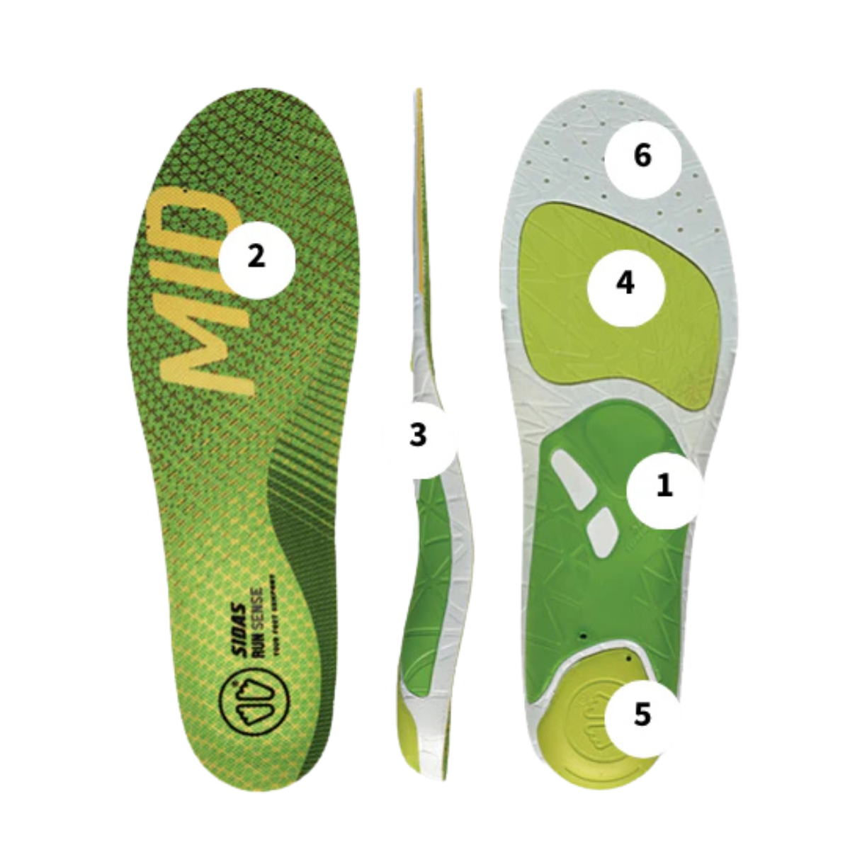 Sidas Semelles 3 Feet Run Sense Mid Running - Unisexe | Spin sports et ...